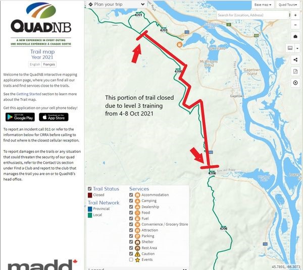High Level Training Trail Closure - Quad NB